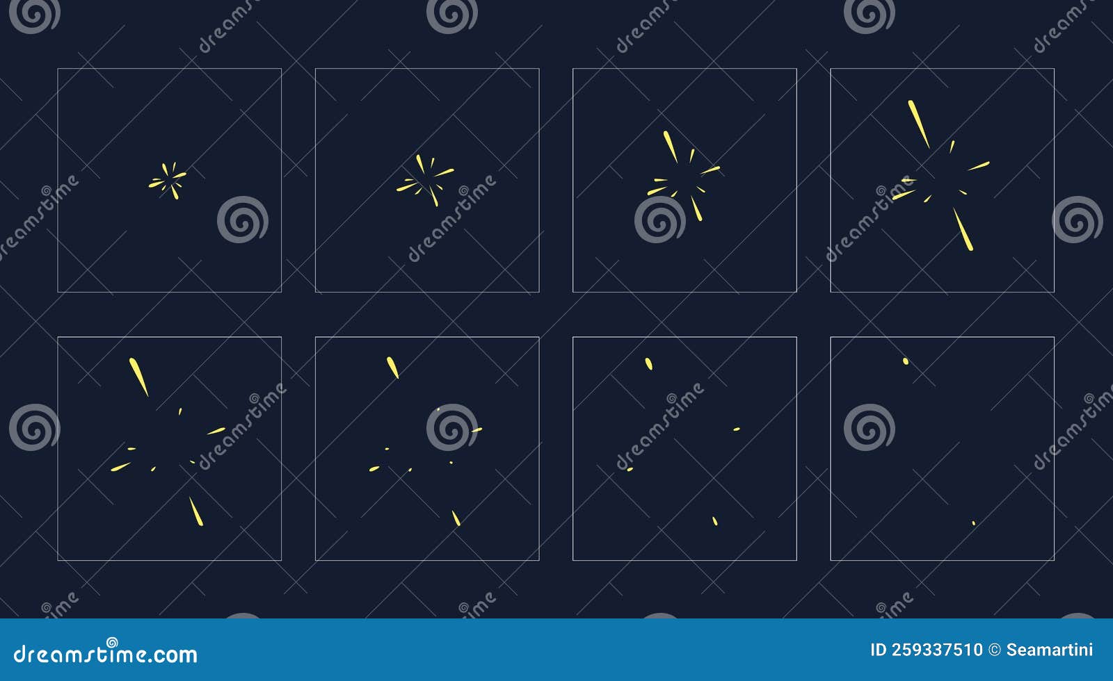 Shine Effect Sprite, Blast FX Game Sequence Stock Vector - Illustration ...
