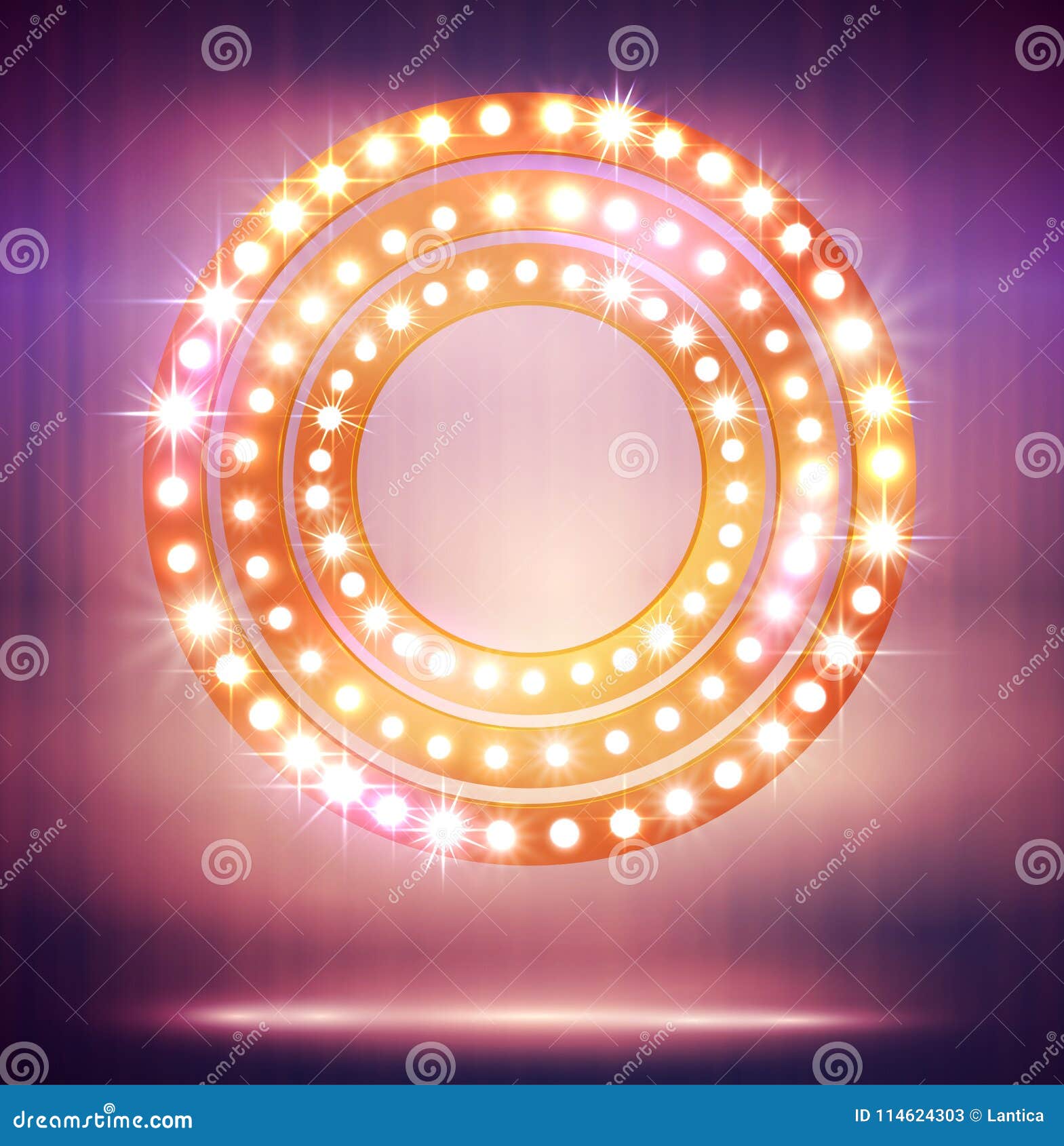 Shine Frame with Bulb Lamp and Stars for Your Design Stock Vector ...