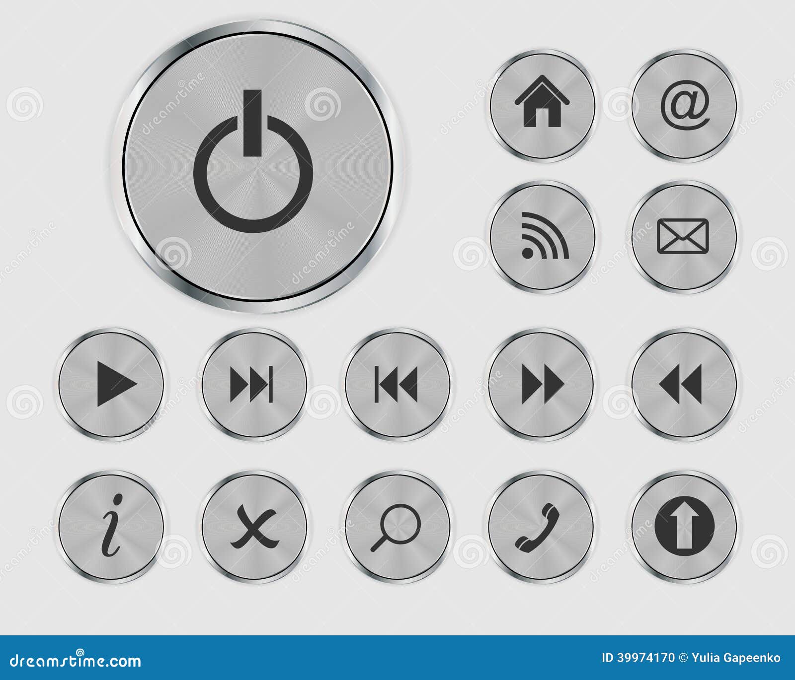 Shine Glossy Computer Icon Set Vector Illustration Stock Vector ...