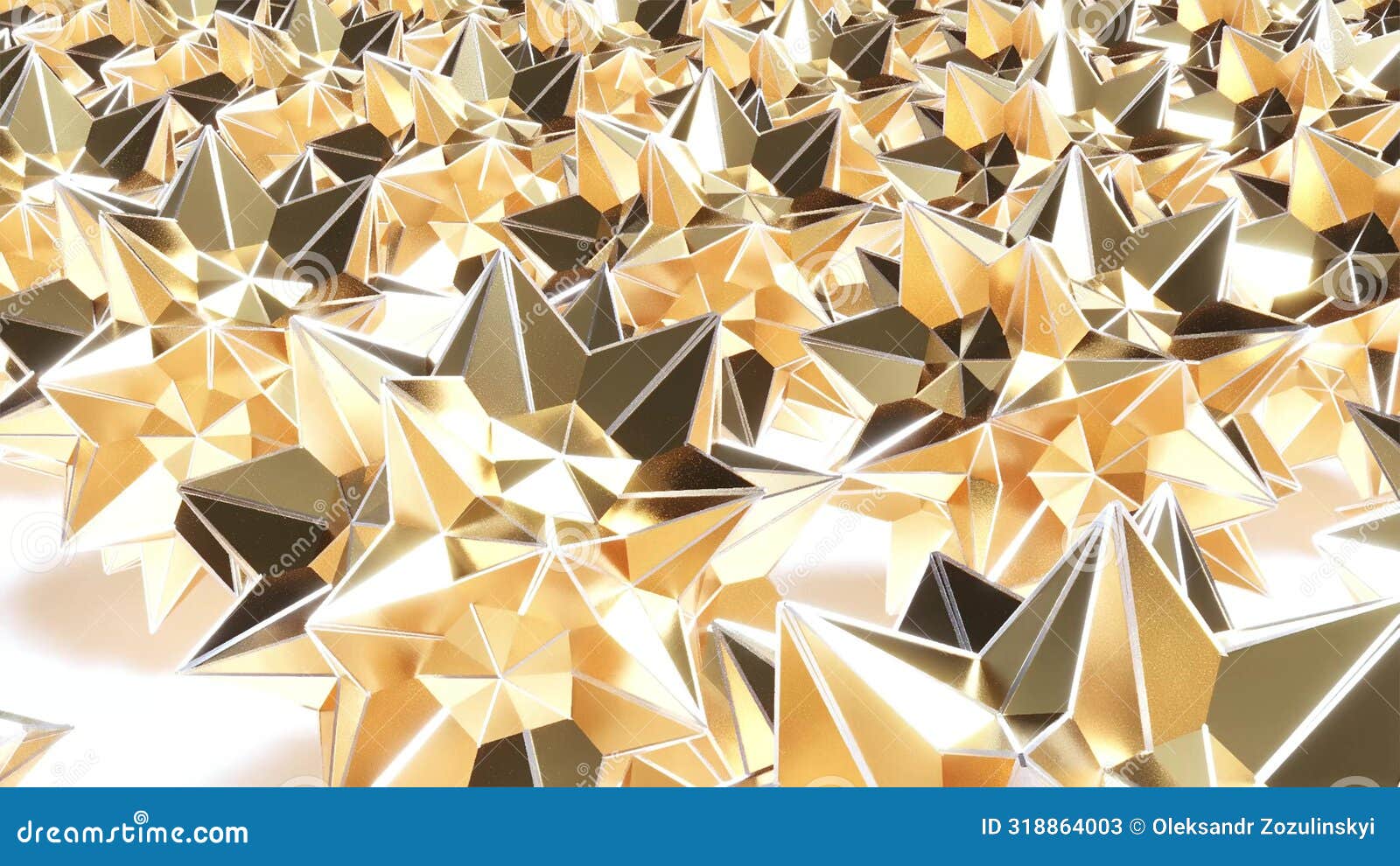 Shine Gold Stars Rotate Endless on White Bg 3d Stock Illustration ...