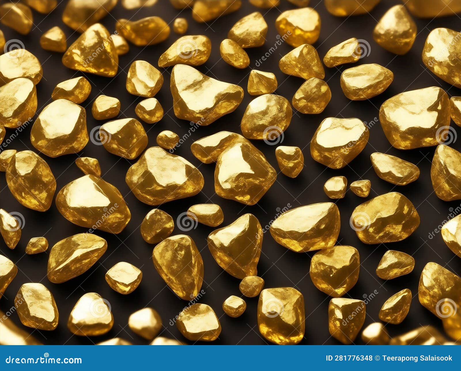 A Shine Gold Stones, Generative AI Illustration Stock Illustration ...