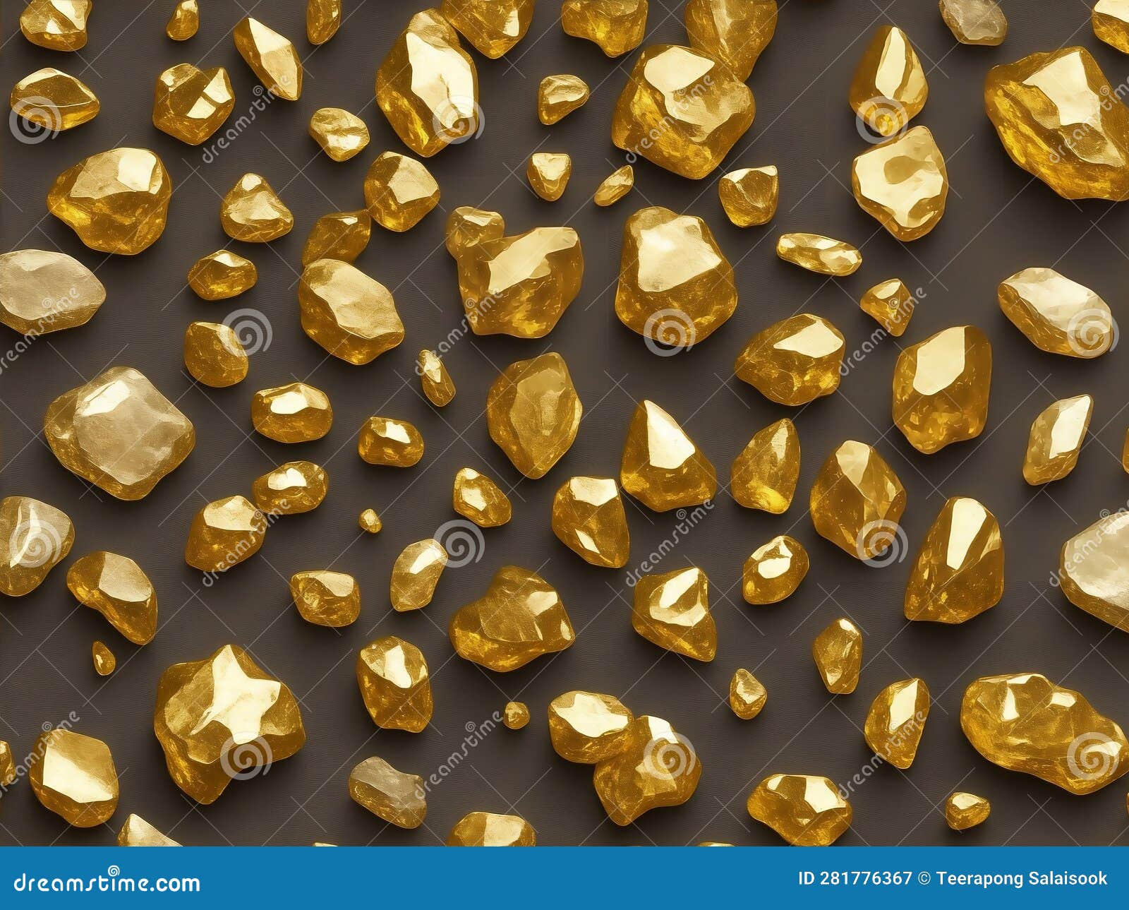 A Shine Gold Stones, Generative AI Illustration Stock Illustration ...