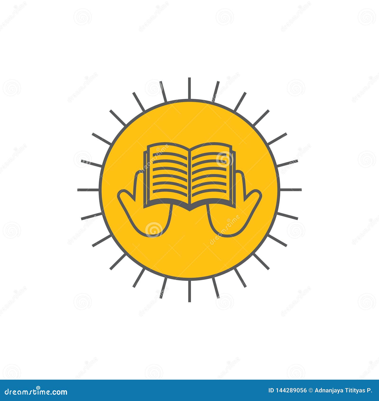 Shine Hand Open Book Thin Line Education Logo Vector Stock Vector ...