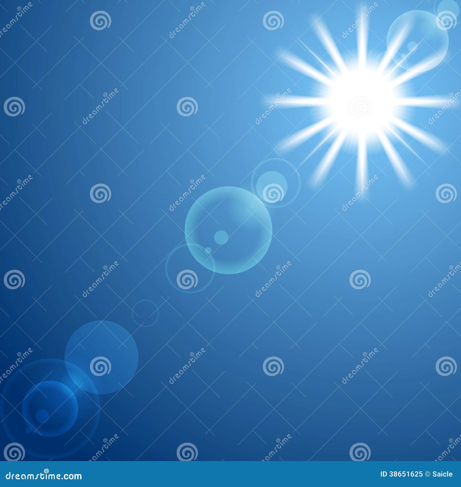Shine Sun on Blue Sky. Vector Stock Vector - Illustration of concept ...