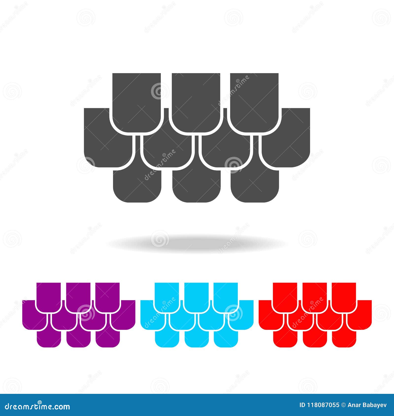Shingles Icon. Elements of Construction Materials in Multi Colored ...