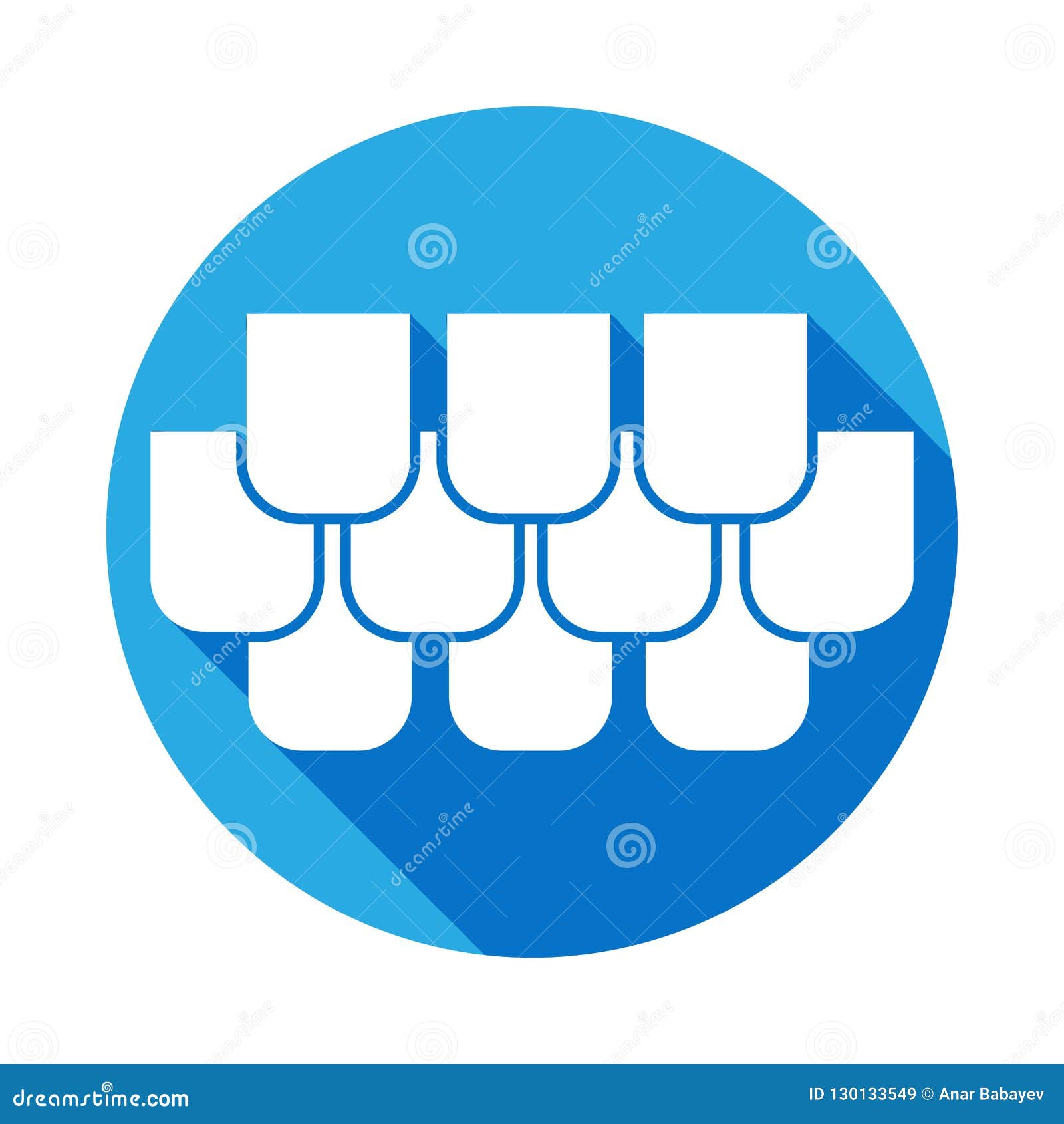 Shingles Icon with Long Shadow. Elements of Constraction Icon with Long ...