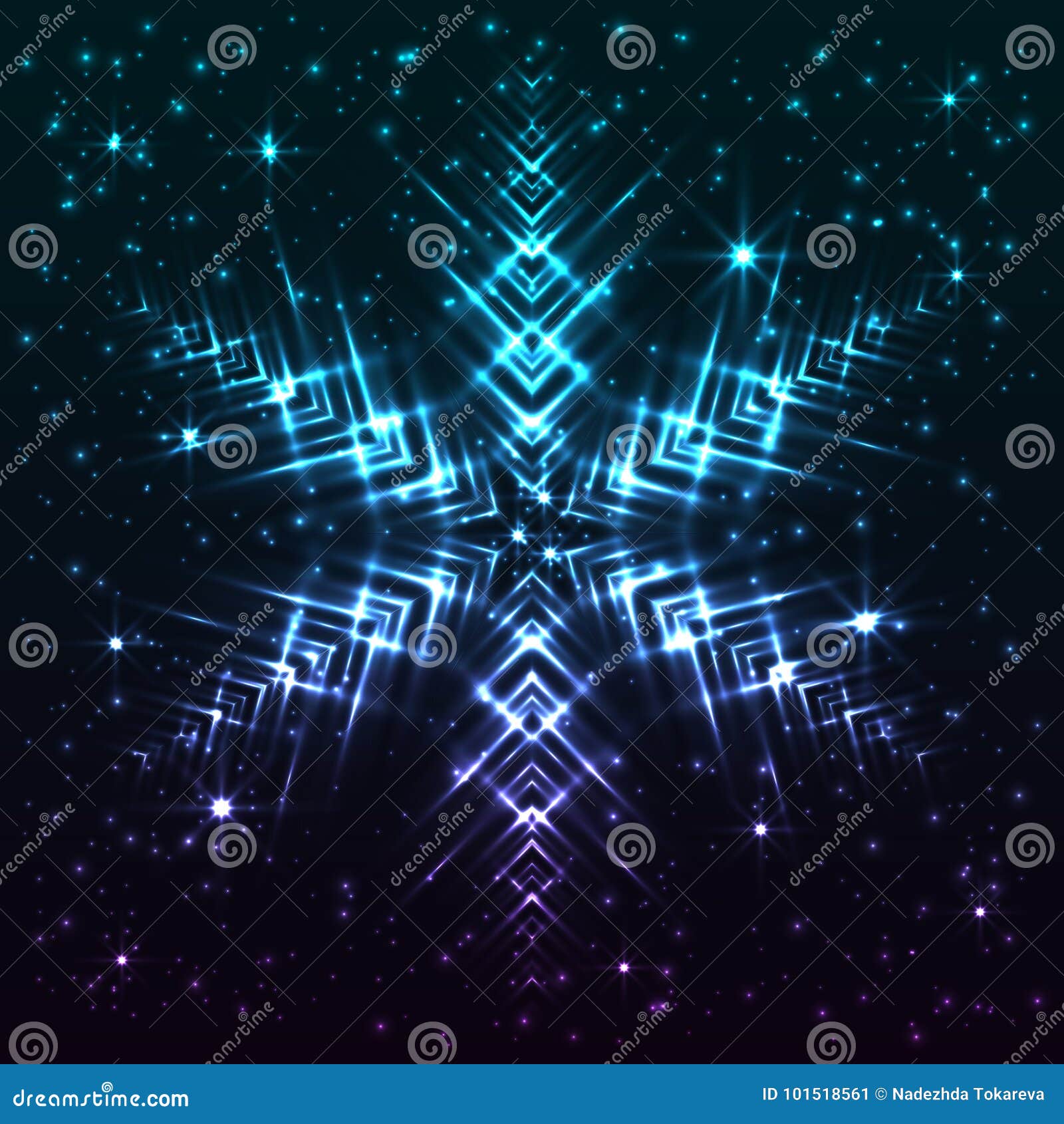 Shining Abstract Star Snowflake Stock Vector - Illustration of flash ...