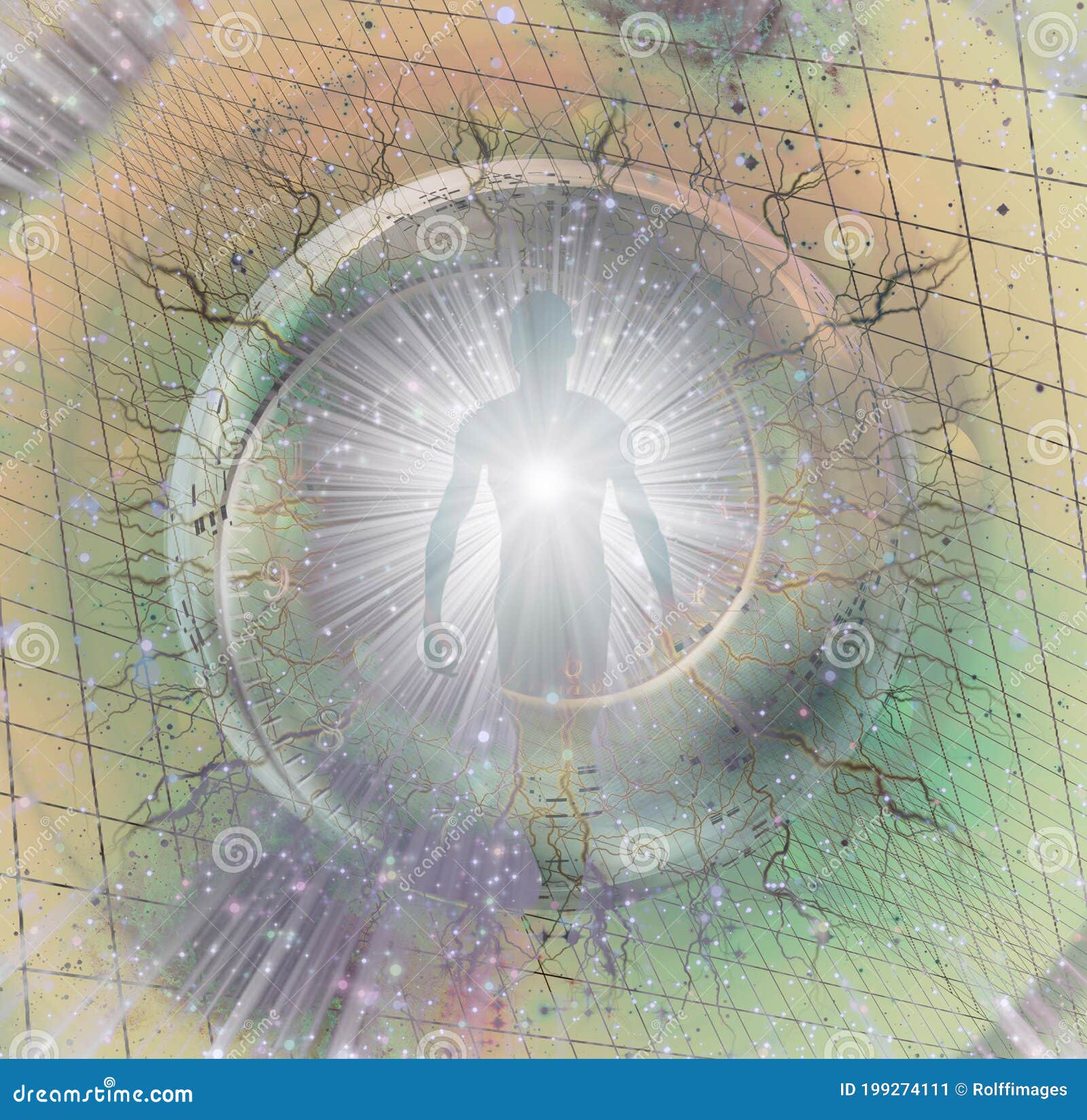 Shining Aura and Rays of Light Stock Illustration - Illustration of ...