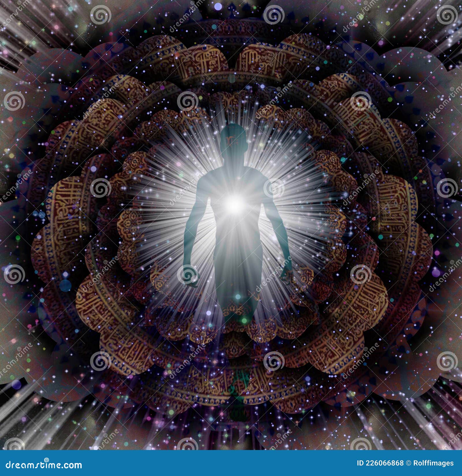 Shining Aura and Rays of Light Stock Illustration - Illustration of ...