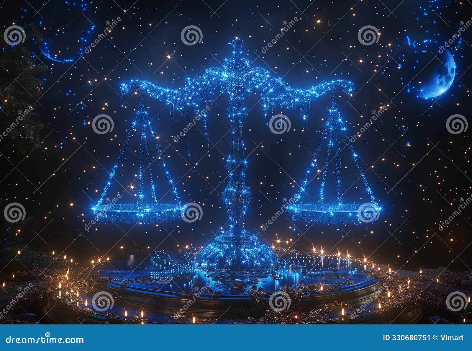 Shining Blue Libra Zodiac Sign. Astrological Zodiac Sign Libra on Black ...