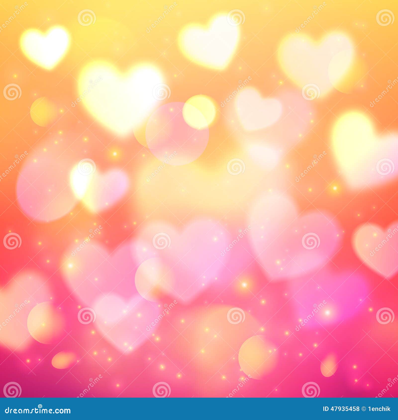 Shining Bokeh Effect Hearts Pink Background Stock Vector - Illustration ...