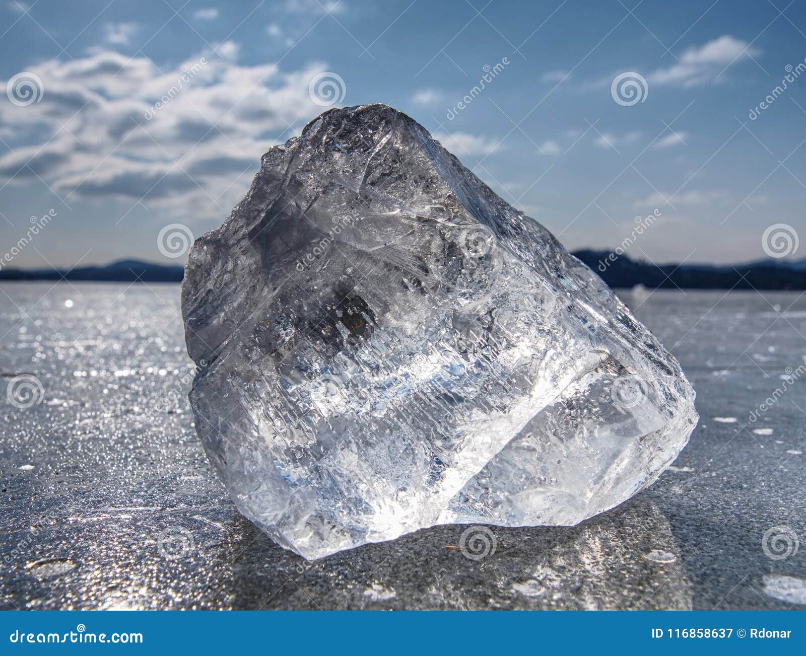 Shining Broken Ice. it Beautifully Shimmers the Sun`s Rays Stock Image ...