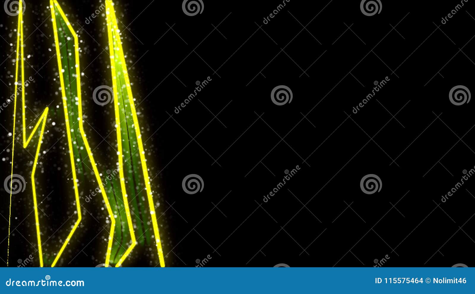 Shining Broken Lines with Particles, Abstract Computer Generated ...