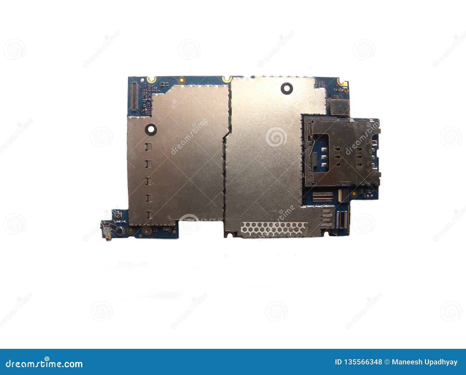 Cell Phone Circuit Board on White Background Stock Photo - Image of ...