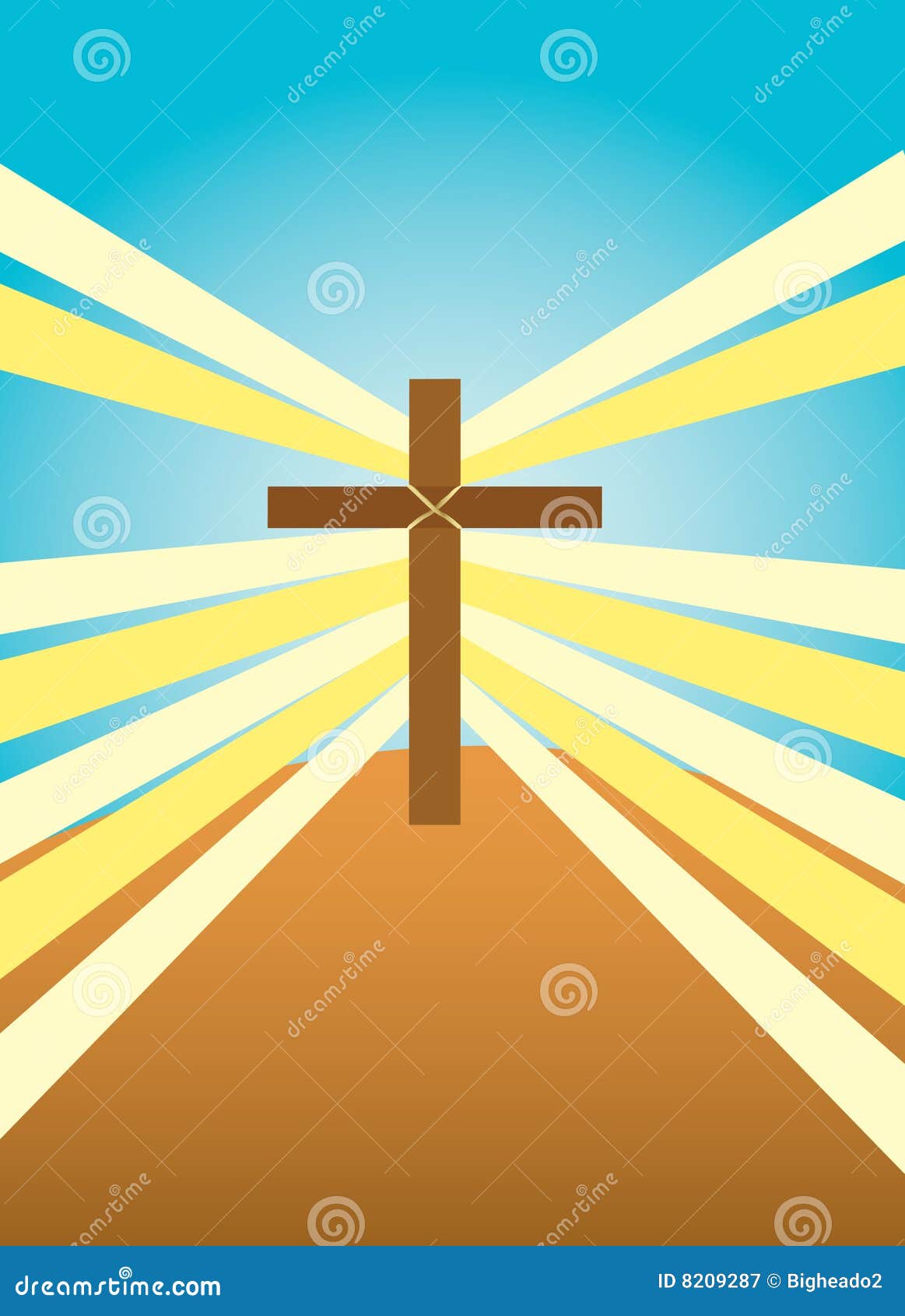 Shining Cross stock vector. Illustration of hill, christianity - 8209287