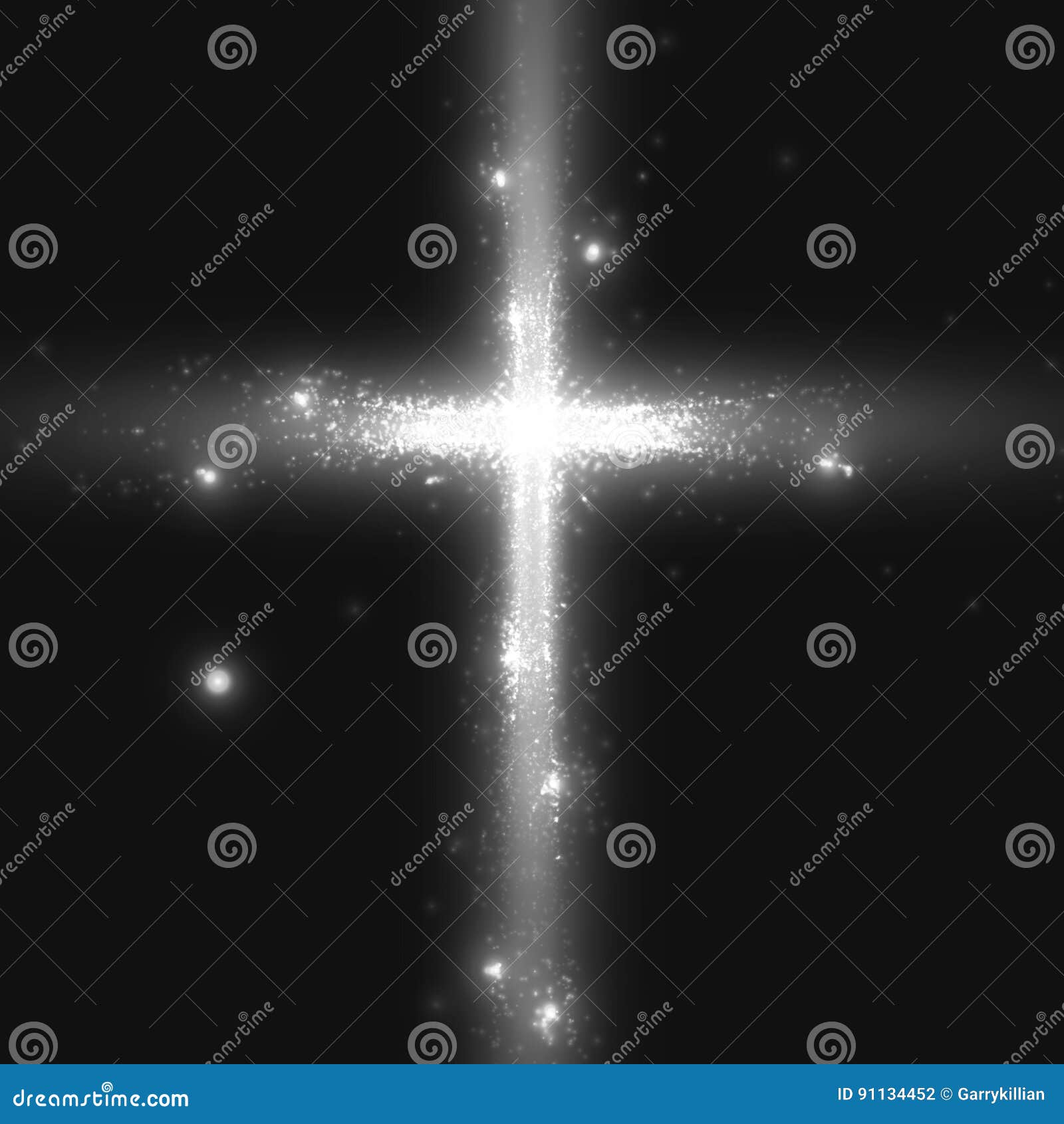 Shining Cross on Monochrome Background with Backlight and Glowing ...