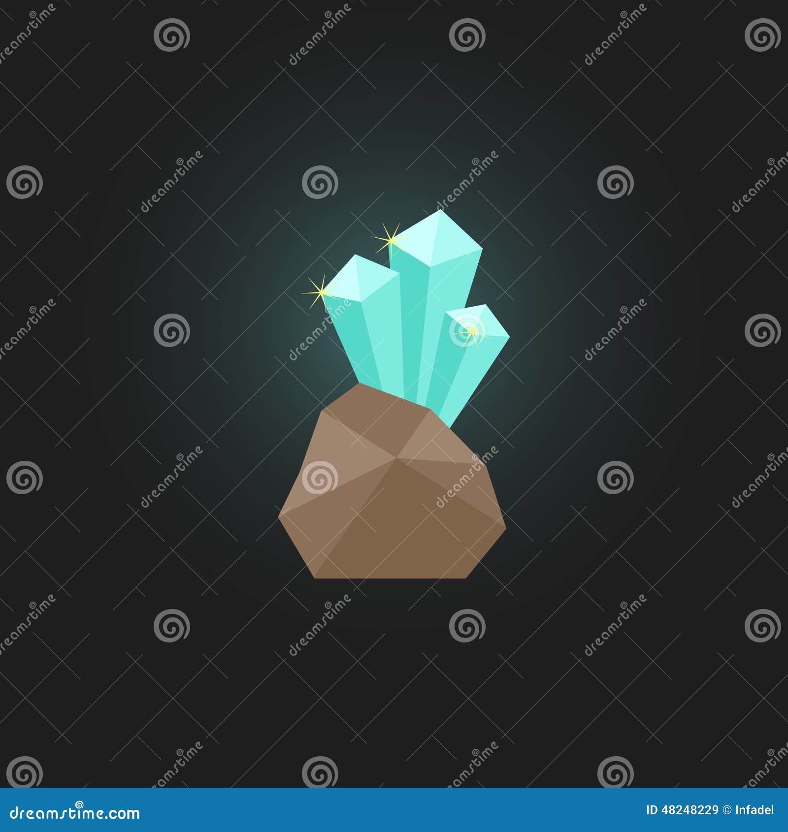 Shining crystal with stone stock vector. Illustration of message - 48248229