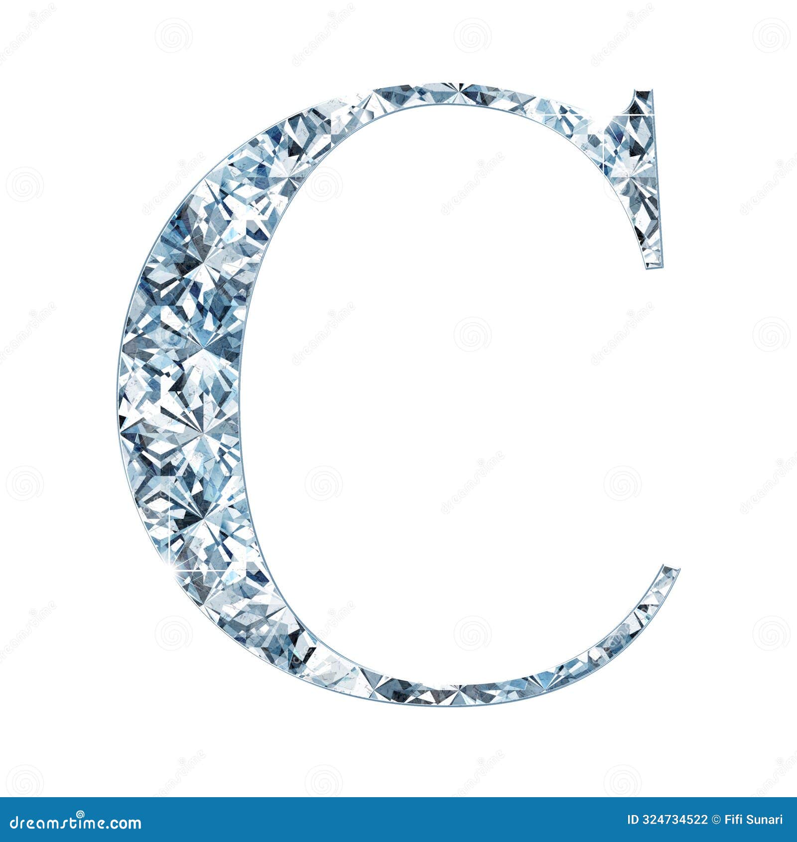 C Shining Diamond Alphabet Uppercase Letter Isolated with Transparent ...