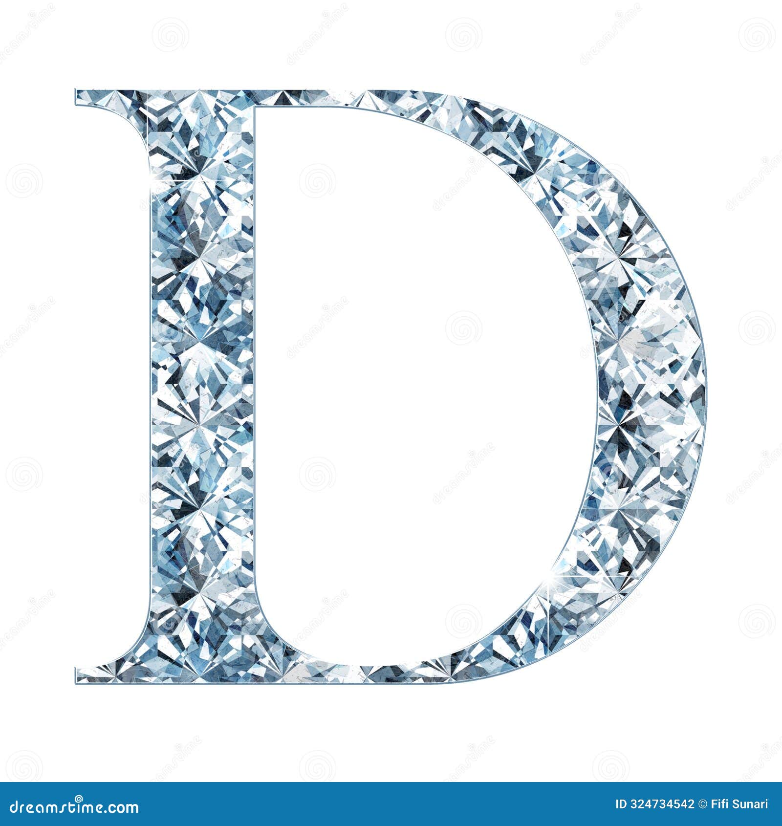 D Shining Diamond Alphabet Uppercase Letter Isolated with Transparent ...