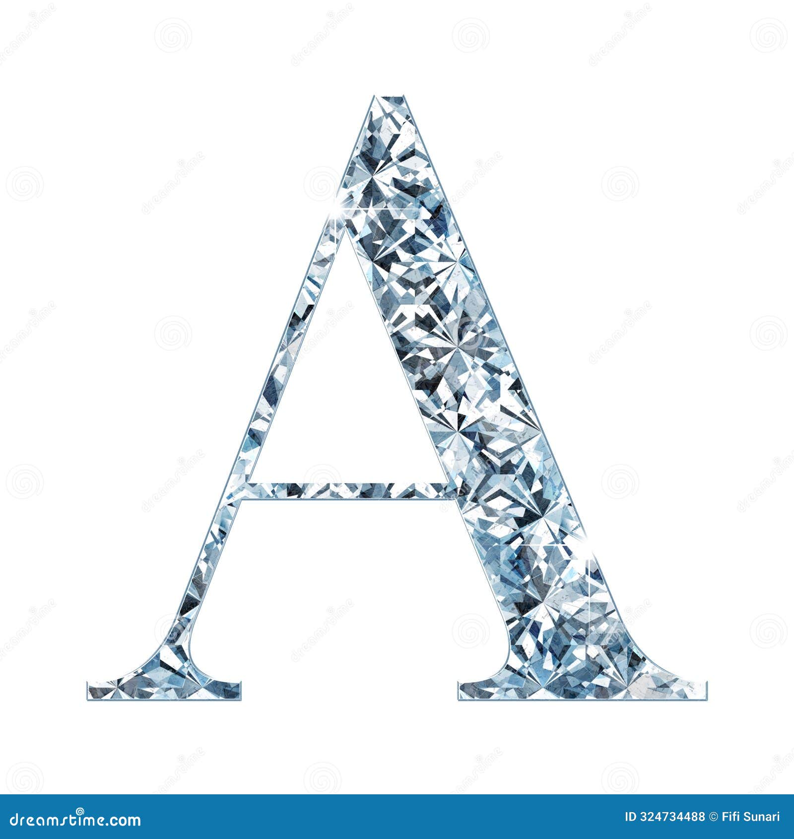 Shining Diamond Alphabet Uppercase Letter a. Isolated with Transparent ...