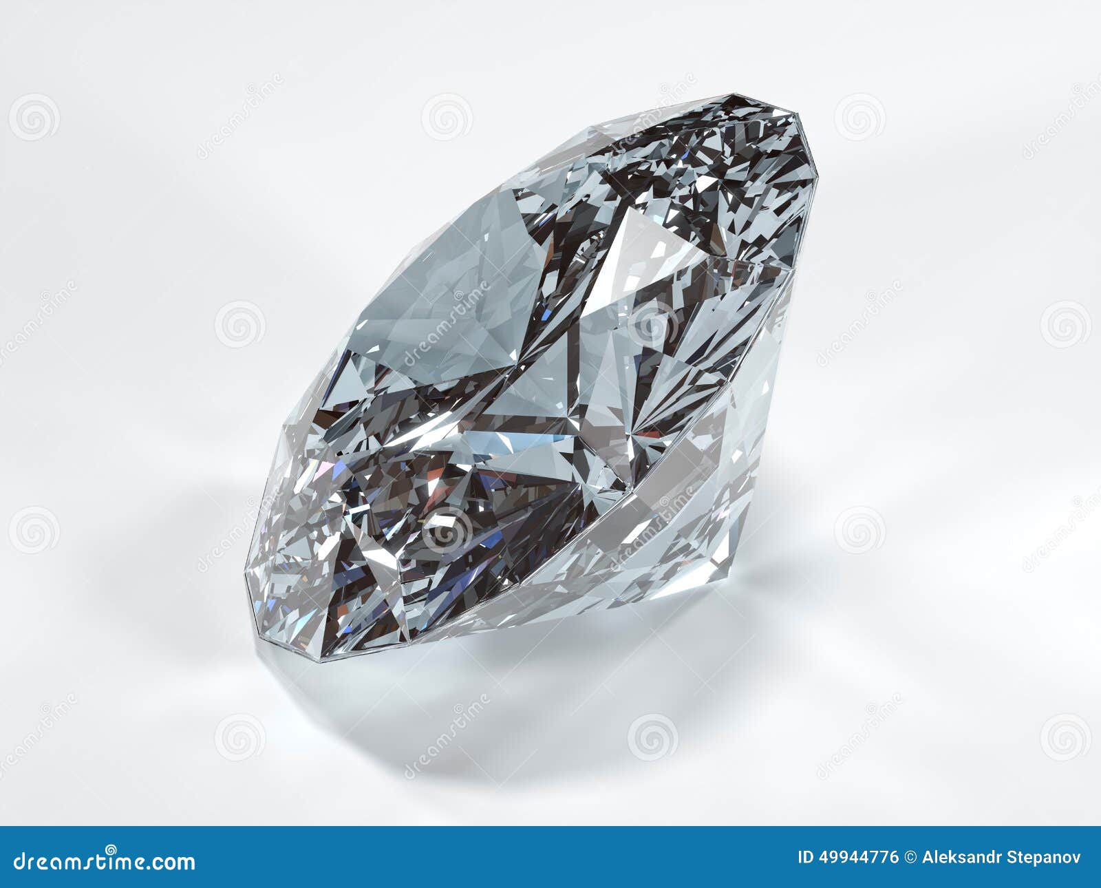 Shining Diamond on a White Background, Side View Stock Illustration ...
