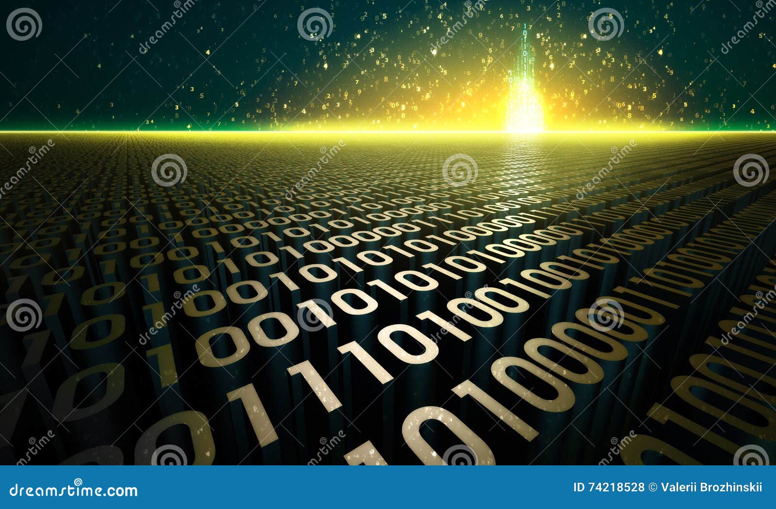 Shining Digital Castle in Cyberspace Stock Illustration - Illustration ...