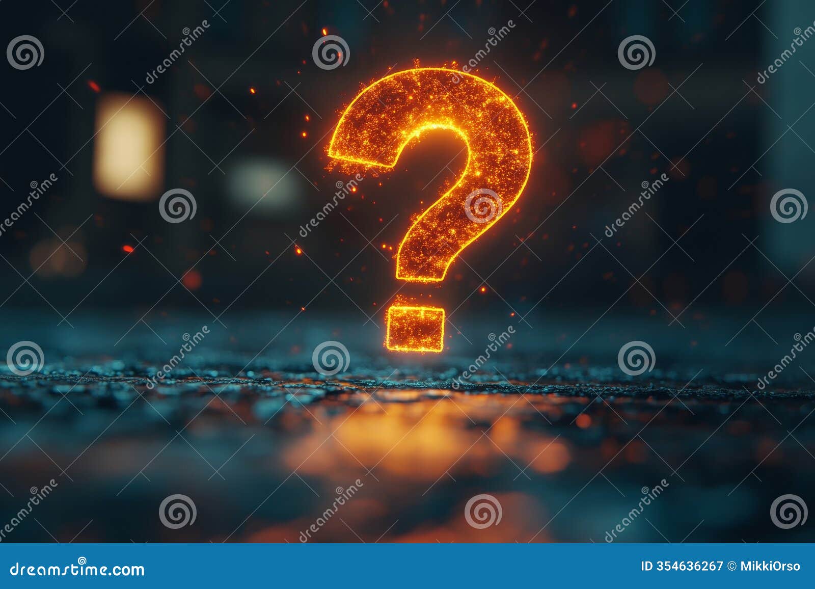A Shining Digital Question Mark Embodies the Curiosity of Ai and ...