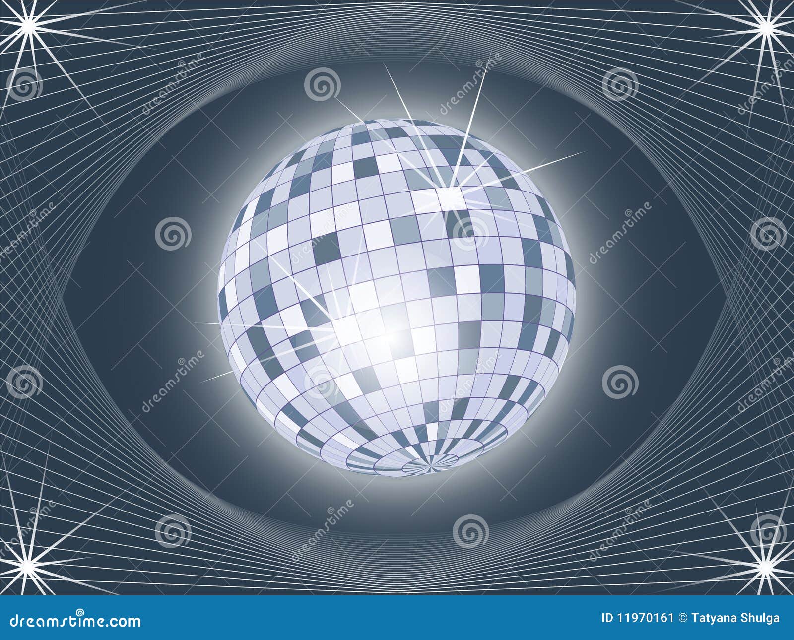Shining Disco Ball on Abstract Background Stock Vector - Illustration ...