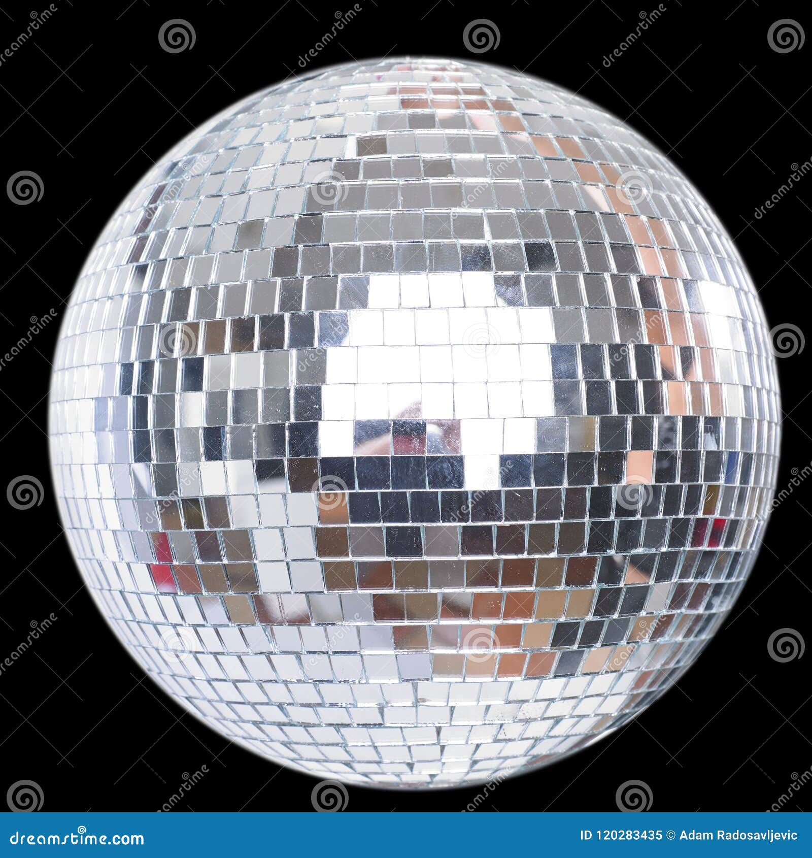 Shining Disco Ball On Blue Background With Hard Shadows. Disco Ball ...