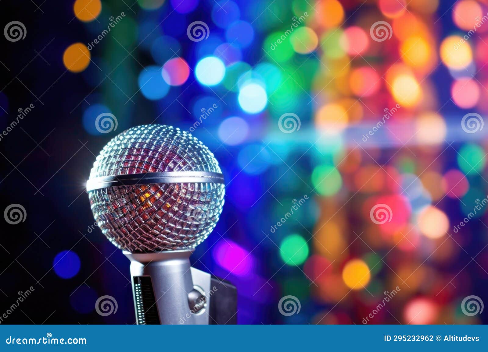 Shining Disco Ball Near a Public Address Microphone Stock Illustration ...