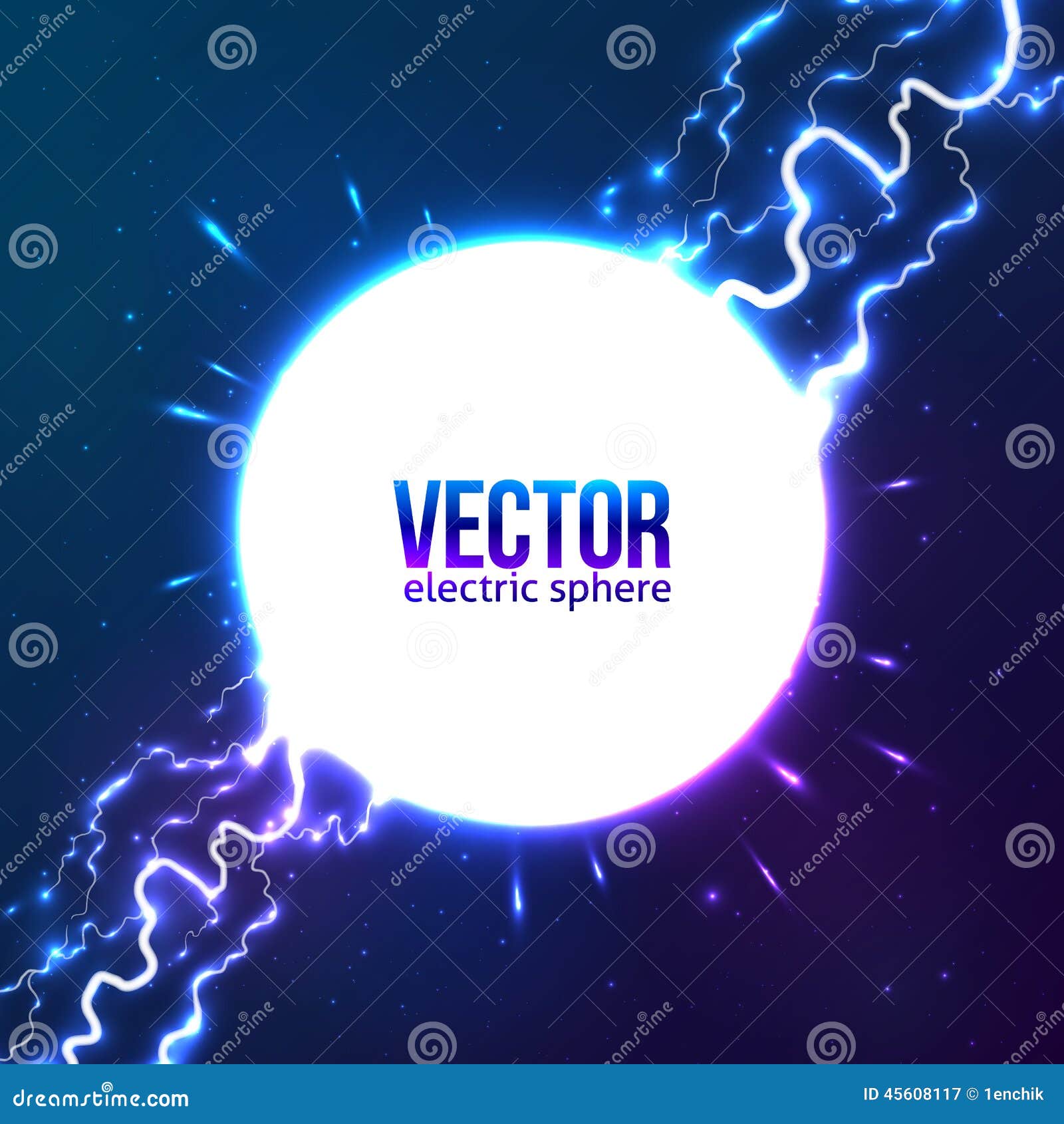 Shining Electric Lightning White Circle Frame Stock Vector ...