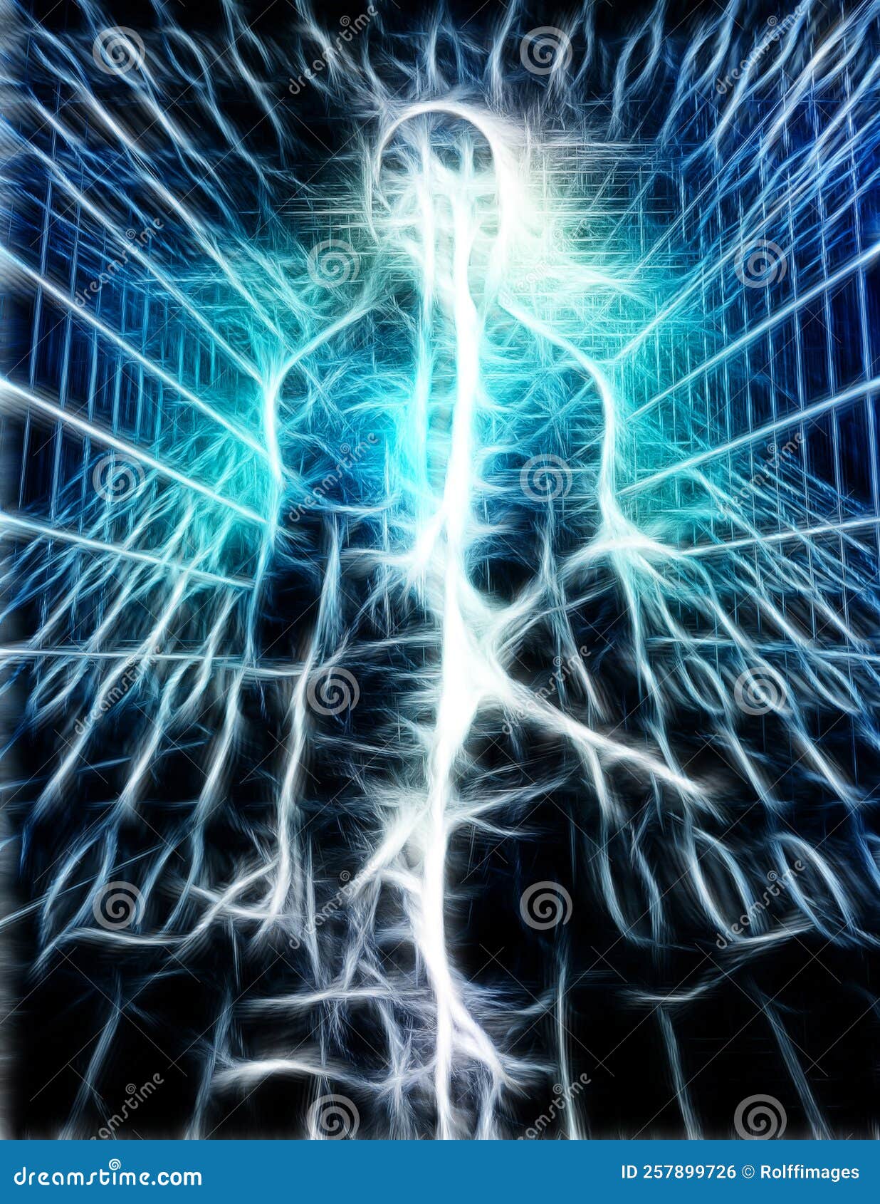 Shining Energy Inside Human Silhouette Stock Illustration ...