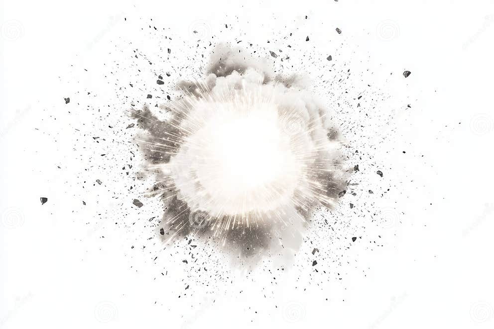 Shining Explosion Effect with Hot Rays and Light Particles Isolated on ...