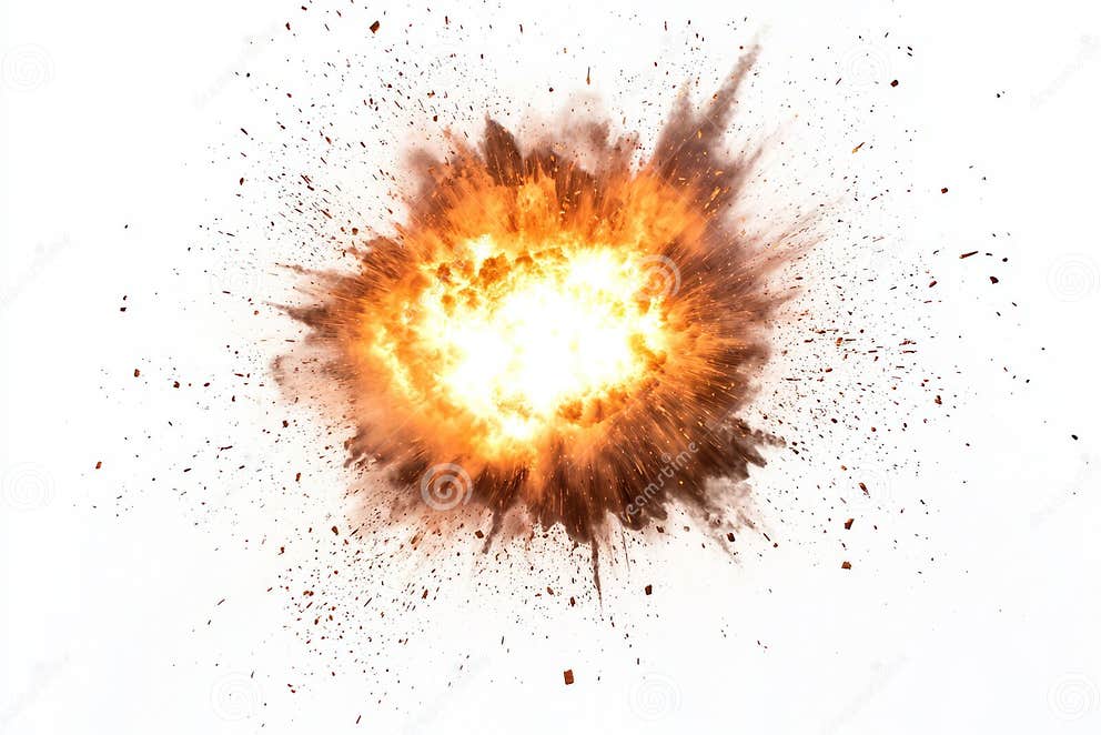 Shining Explosion Effect with Hot Rays and Light Particles Isolated on ...