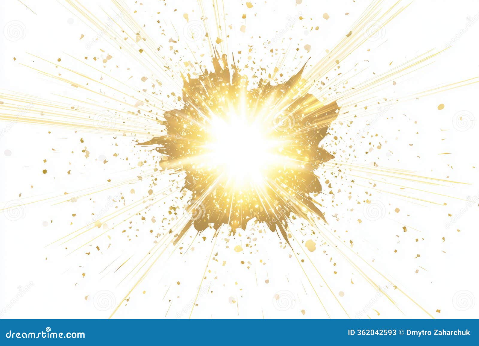 Shining Explosion Effect with Hot Rays and Light Particles Isolated on ...