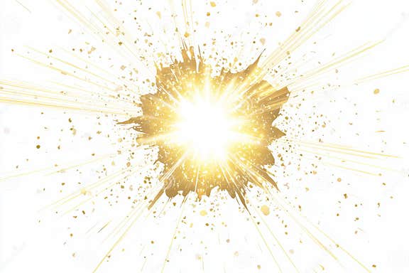 Shining Explosion Effect with Hot Rays and Light Particles Isolated on ...