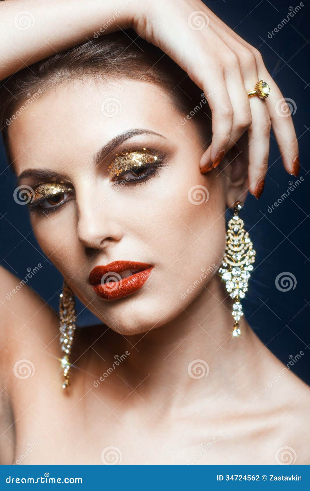 Shining face makeup stock photo. Image of caucasian, beautiful - 34724562