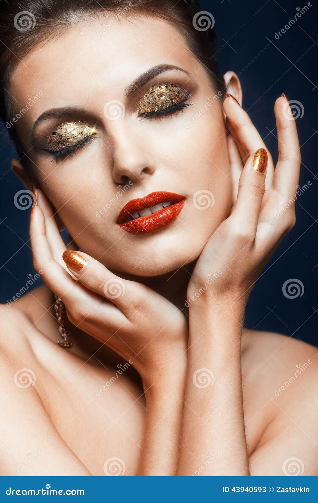 Shining face makeup stock image. Image of face, manicure - 43940593