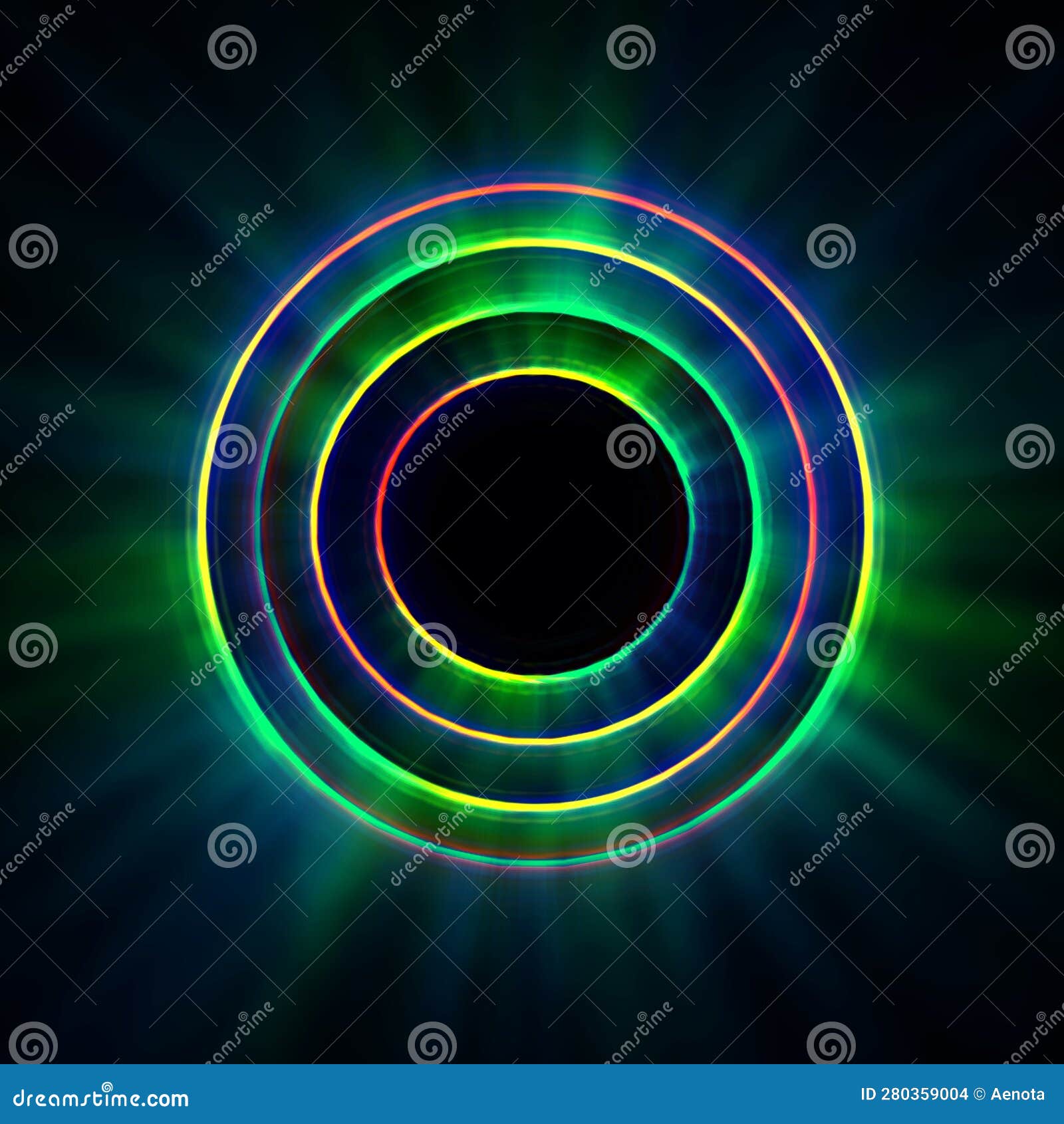 Shining Futuristic Concentric Rings Stock Illustration - Illustration ...