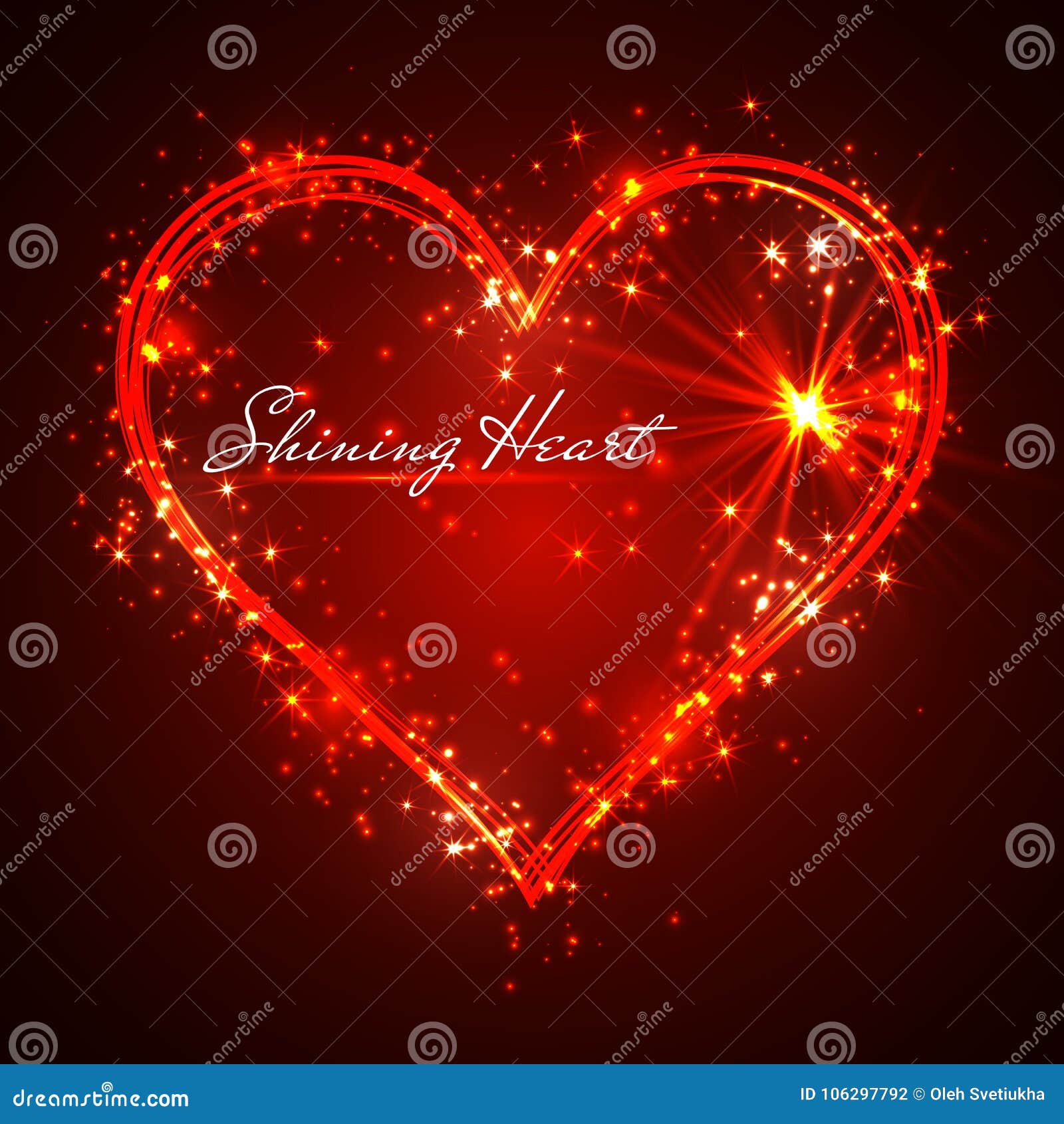 Shining Glitter Vector Red Heart Stock Vector - Illustration of gift ...
