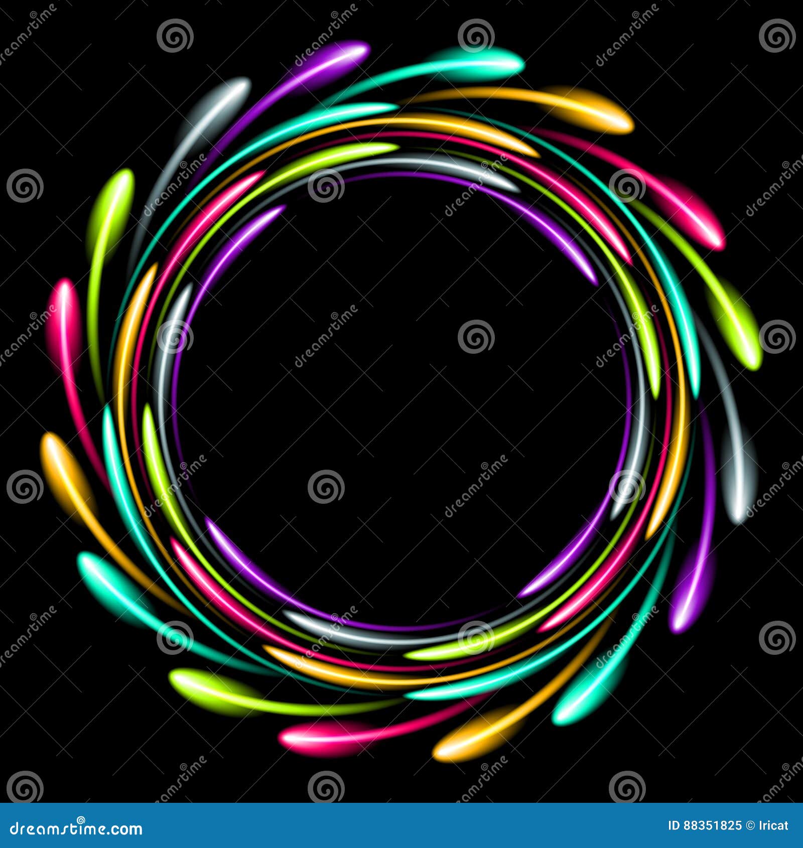 Shining Glowing Neon Ring. Abstract Background with a Luminous Effect ...
