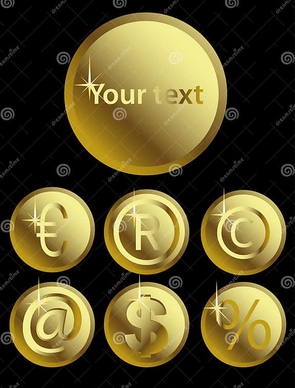 Shining gold signs stock vector. Illustration of financial - 7425741