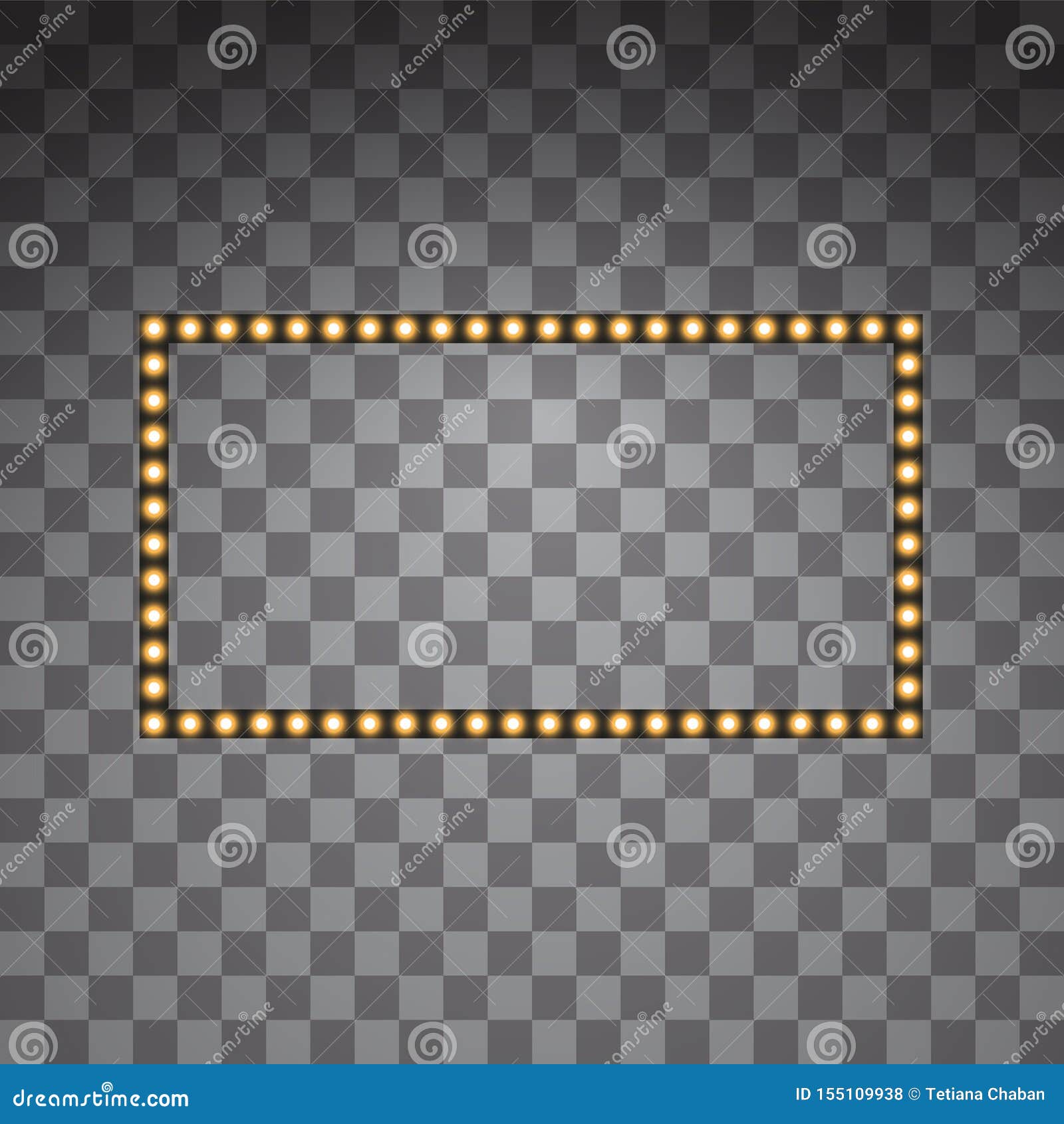 Shining Golden Led Vector Rectangle Frames, Neon Illumination on ...