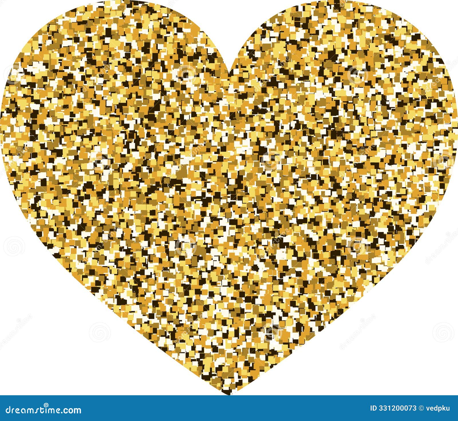 Shining Heart, Glow Heart, Golden Heart Shape Particles, Glowing Gold ...