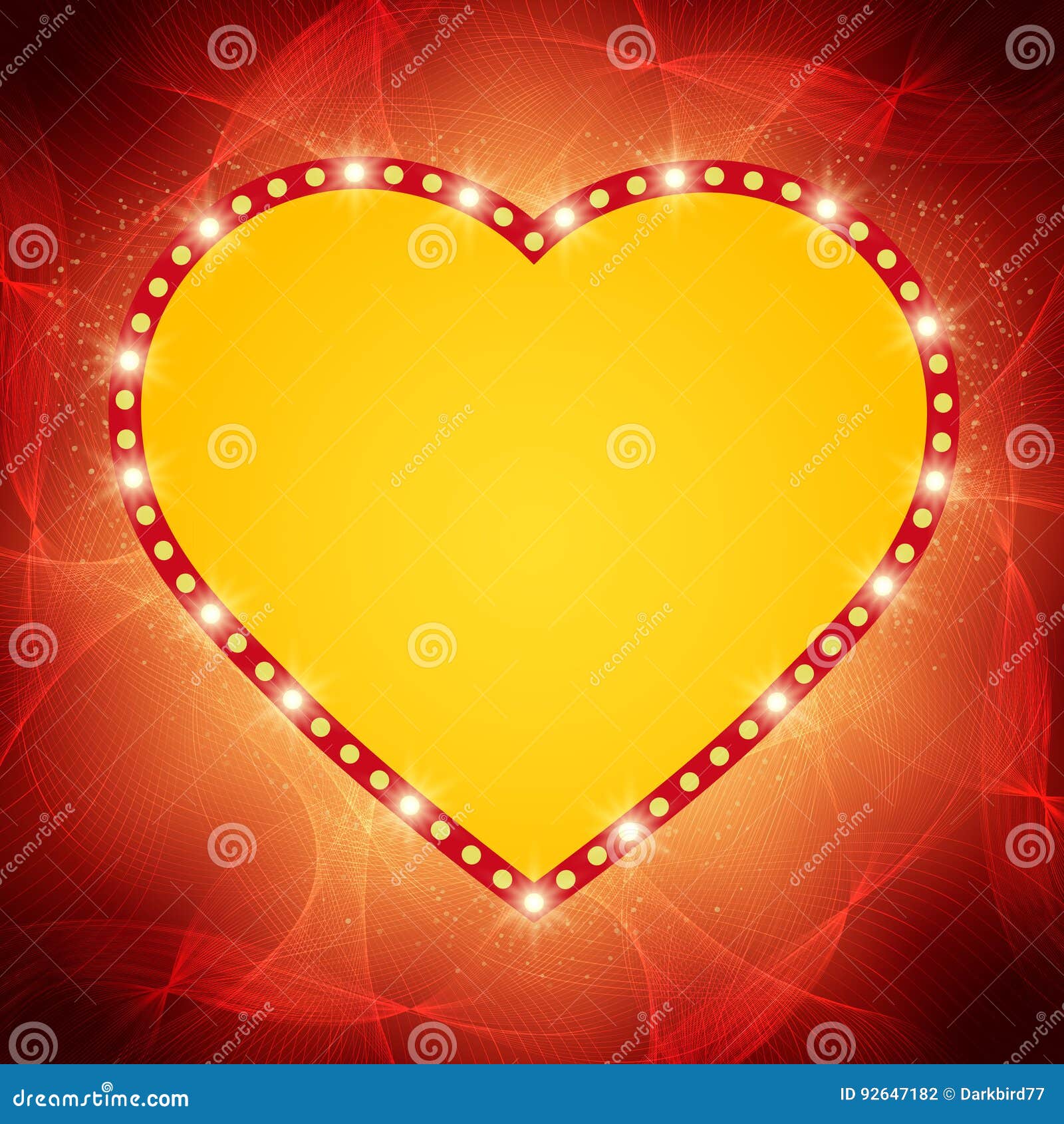 Shining Heart on Waves Background Stock Illustration - Illustration of ...