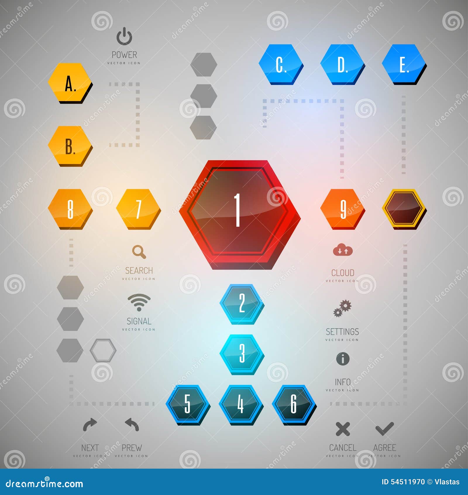 Infographic Of Hexagons In Three Stages Stock Image | CartoonDealer.com ...