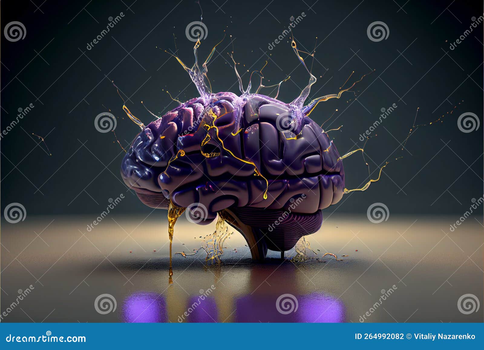 Shining Human Brain With Evolving Plexus Structure Stock Photography ...