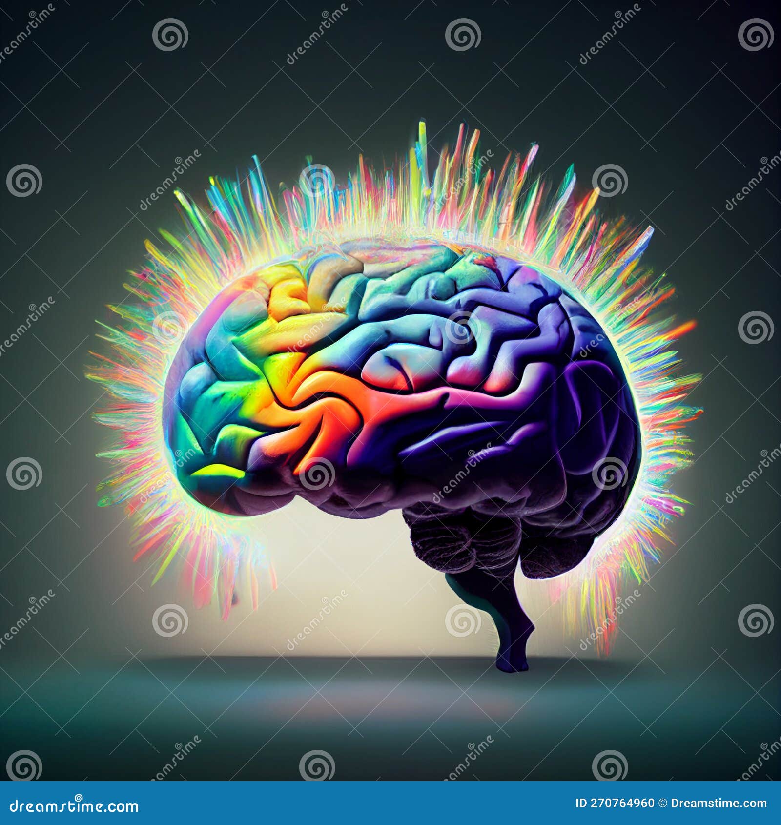Shining Human Brain With Evolving Plexus Structure Stock Photography ...