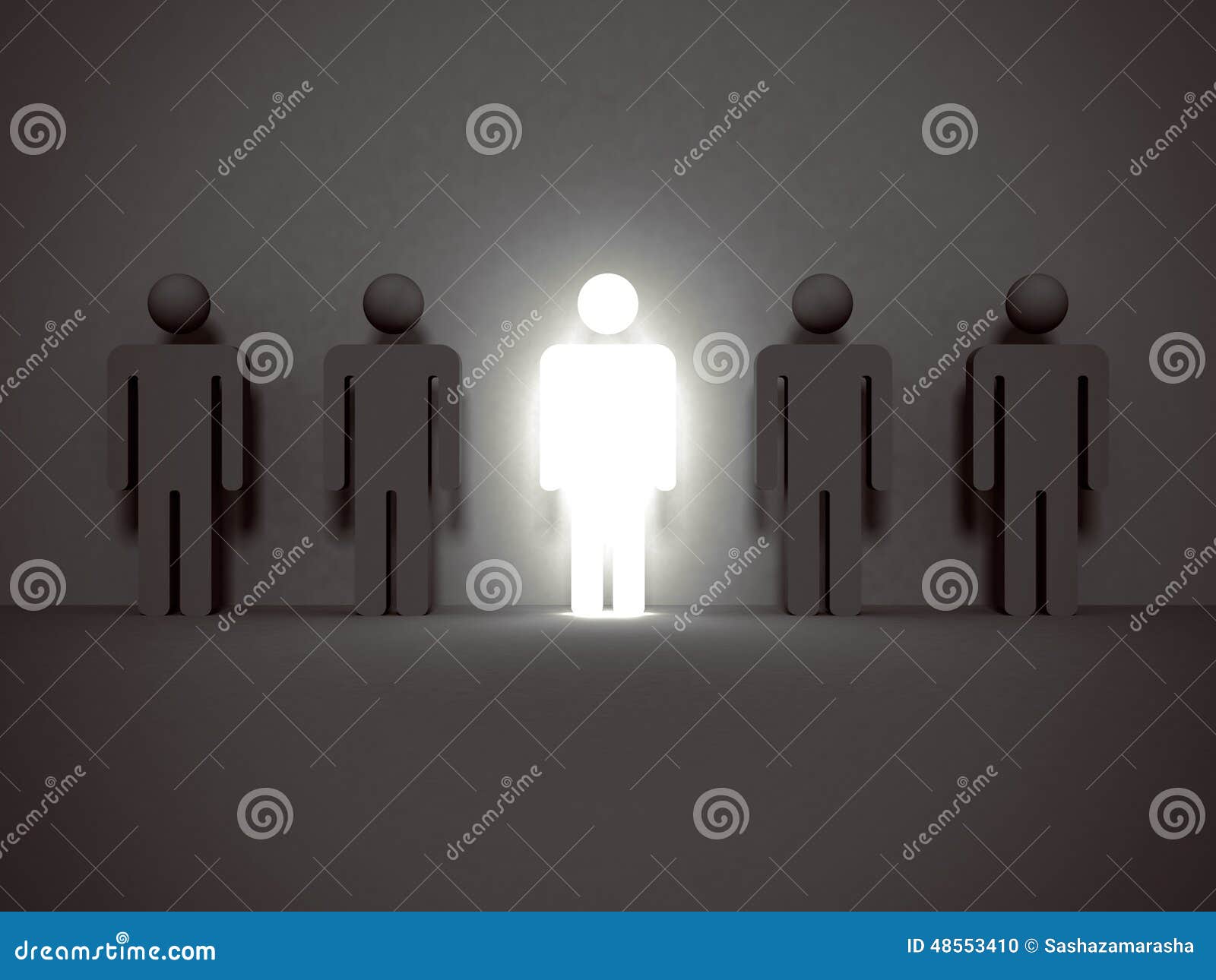 Shining Human Icon. Stand Out from the Crowd and Different Concept ...