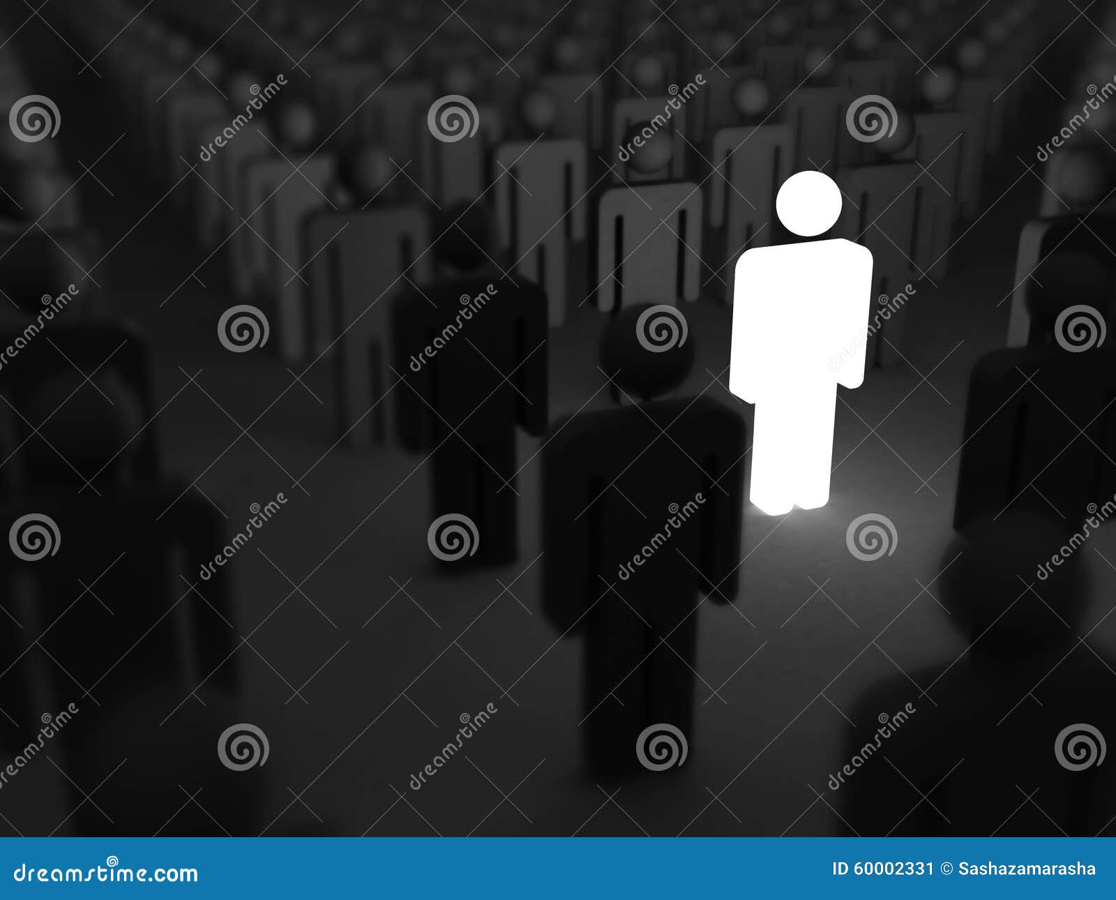 Shining Human Icon. Stand Out from Crowd and Different Concept Stock ...
